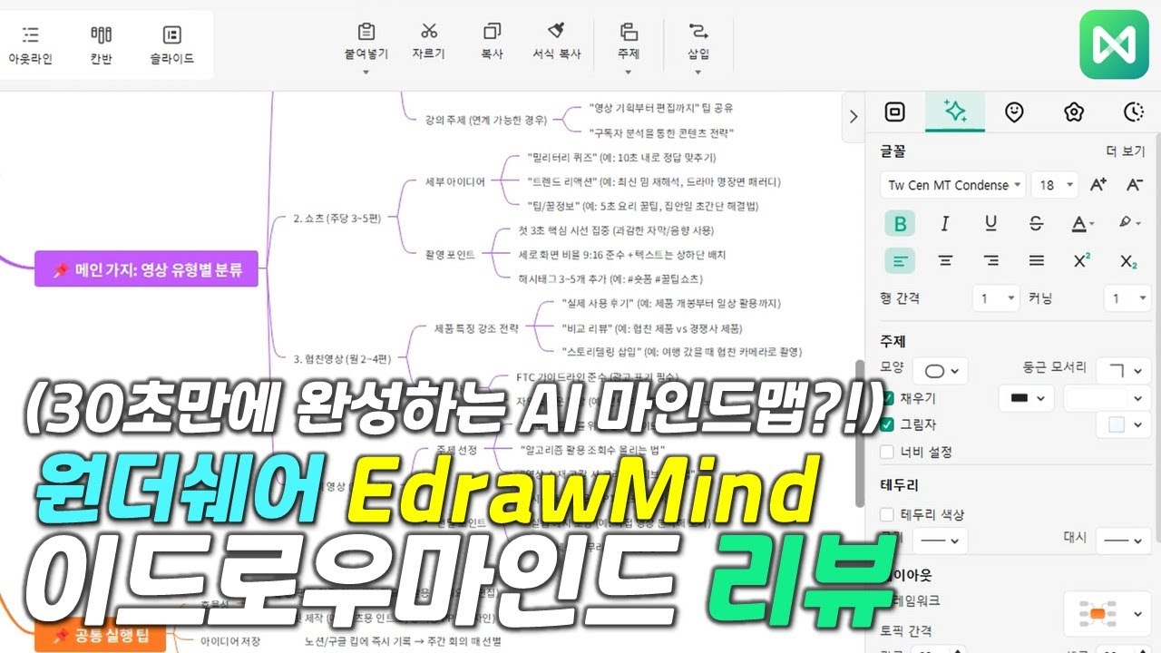리뷰 Ai 마인드맵으로 생산적인 하루 보내는법 원더쉐어 이드로우마인드 후기 인생 마인드맵 프로그램 추천