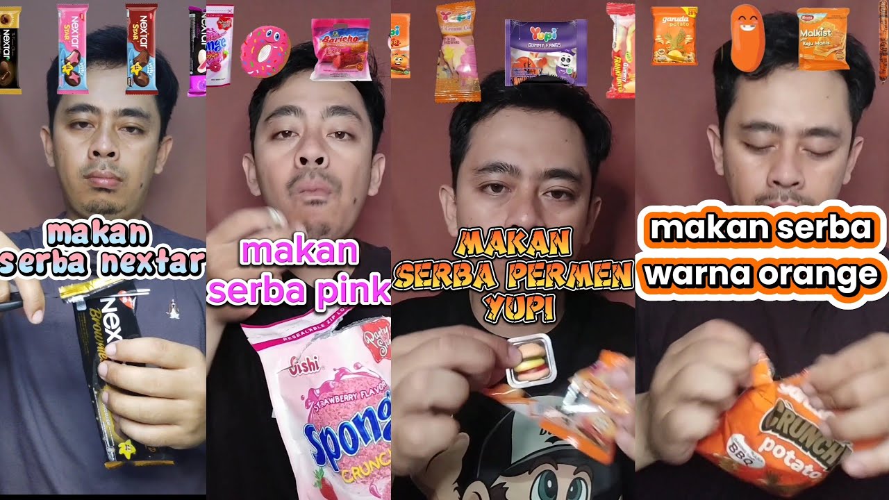 kumpulan makan serba NEXTAR, PINK, YUPI DAN ORANGE #asmr #mukbang # ...