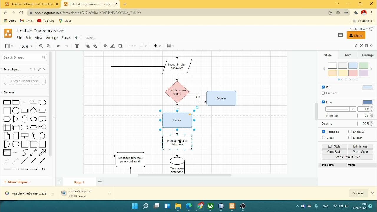 Membuat Flowchart login dan register - YouTube
