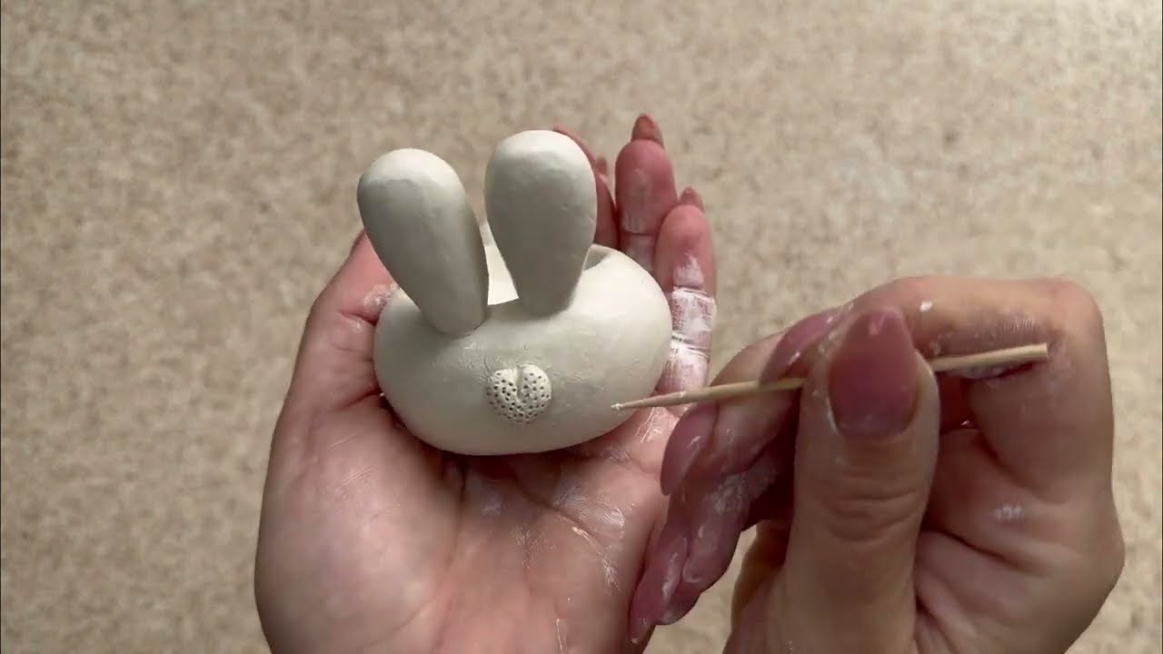 DIY Air Dry Clay Easter Bunny Egg Cups | Easy Way To Make Egg Holder ...