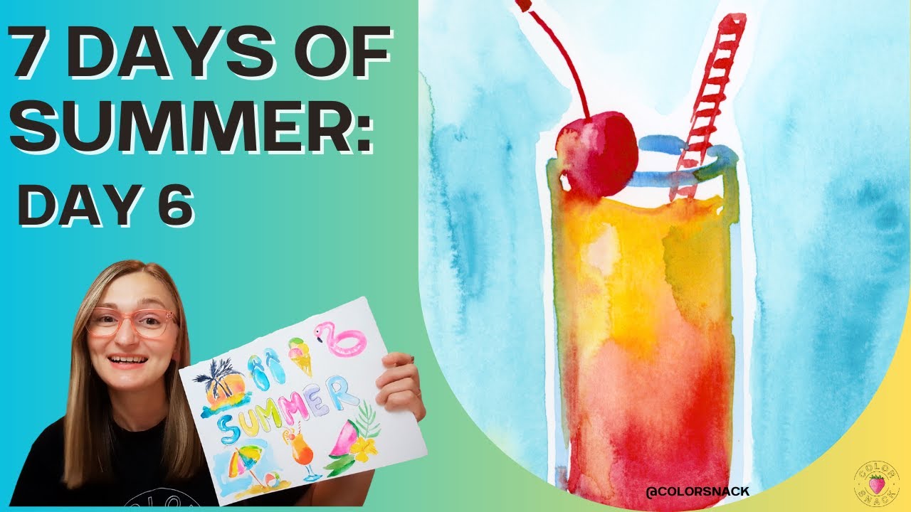 7 Days of Summer - Watercolor Tutorial - Day 6: Tequila Sunrise ...