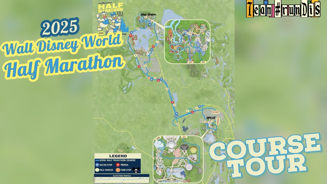 2025 runDisney Walt Disney World Half Marathon Course Flyover - YouTube