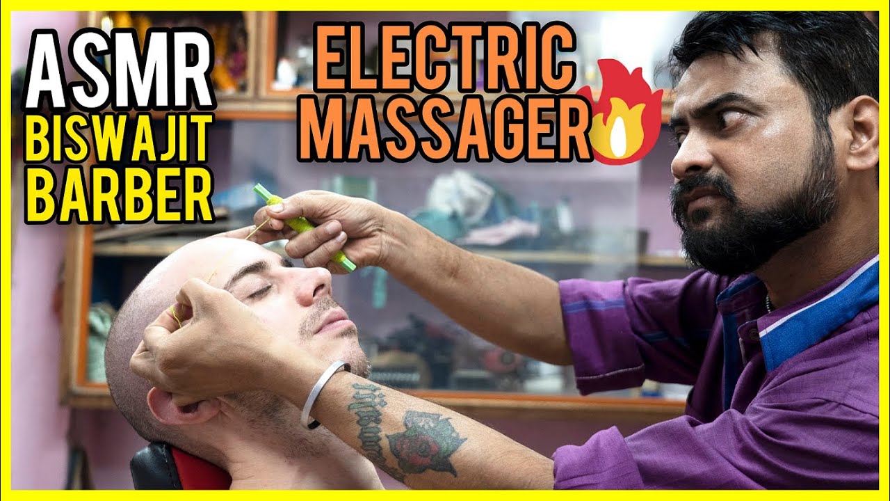 Asmr Face Massage With Electric Massager By A Quiet And Gentle Barber