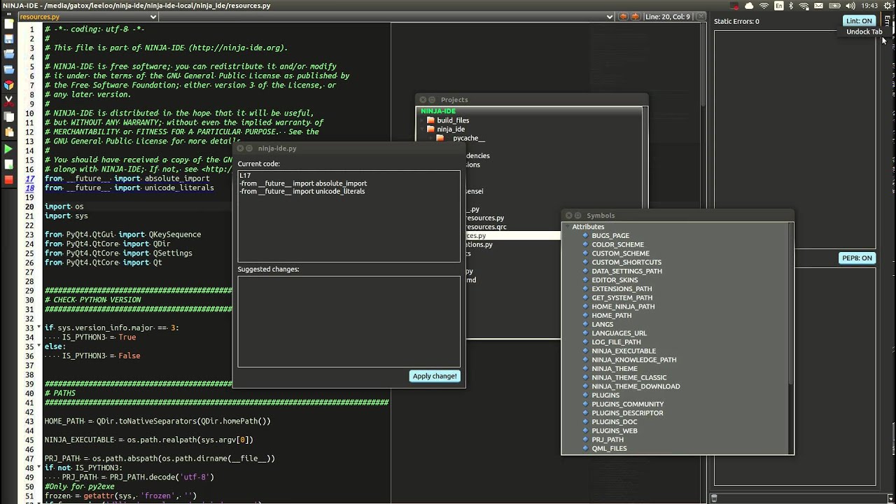 NINJA-IDE feature: dock/undock tabs from explorer - YouTube