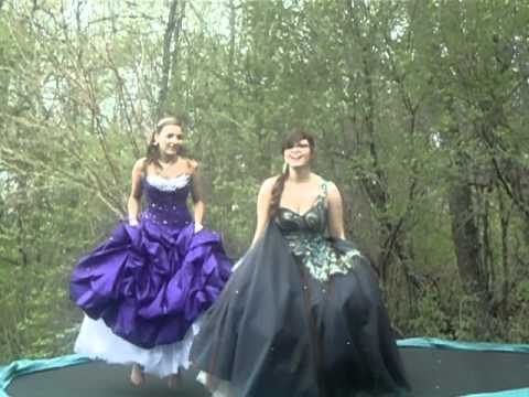 Hailey and Sarah Jump on a Trampoline in Their Prom Dresses. - YouTube