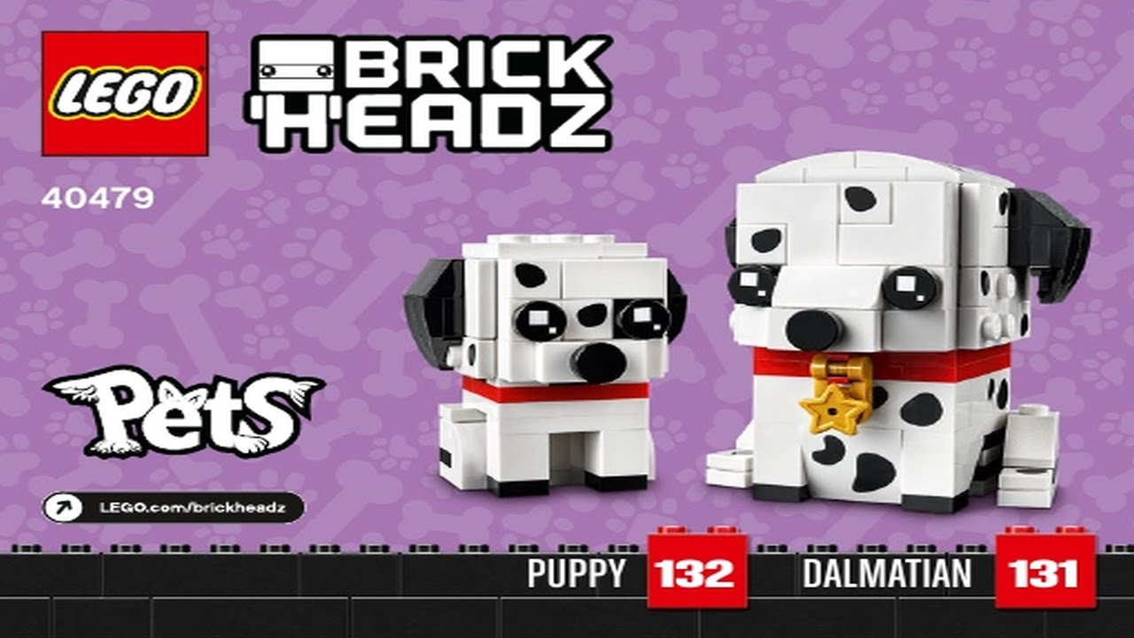 LEGO instructions - BrickHeadz - 40479 - Dalmatian - YouTube