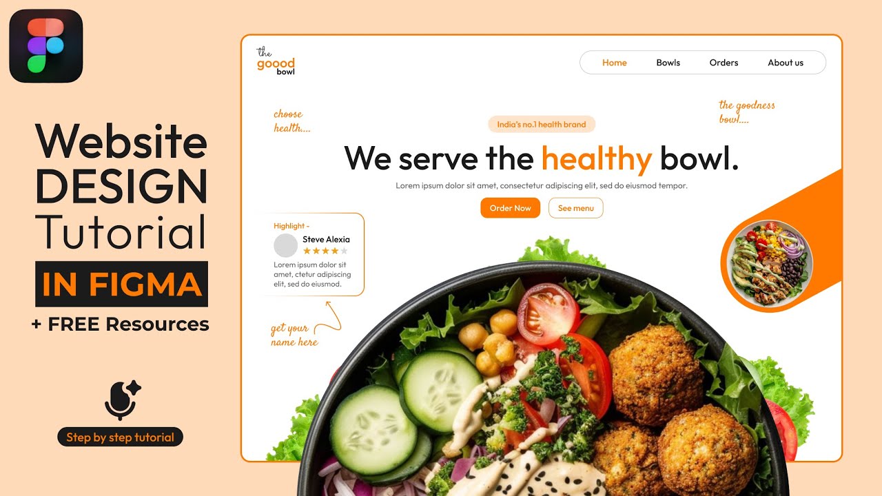 Food Website Design Figma Tutorial || FREE Resources || DVxUI - YouTube