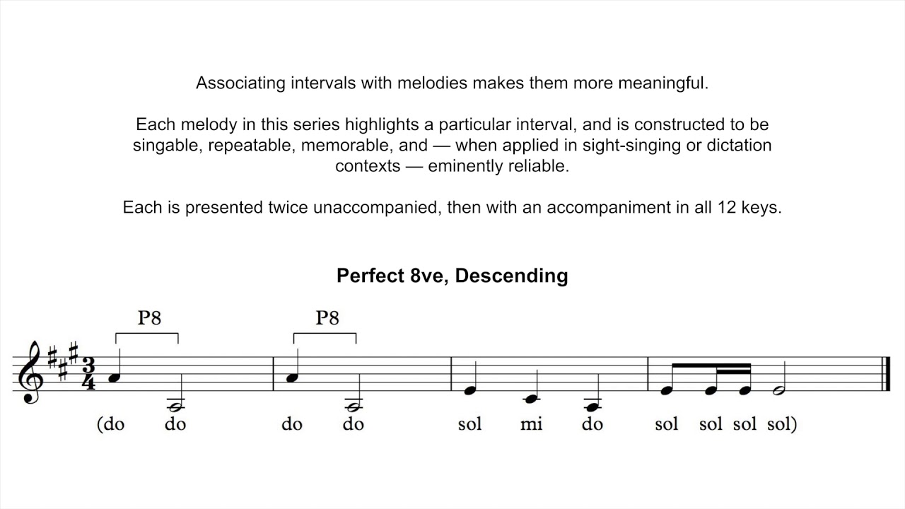 Interval Mnemonic: Perfect 8ve Descending - YouTube