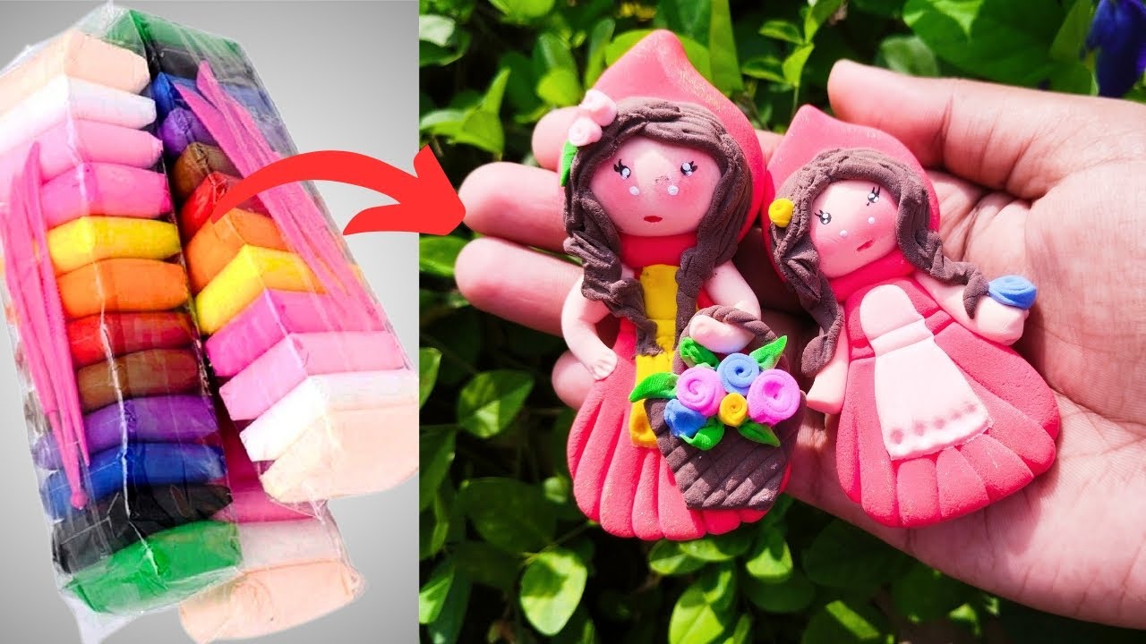 How to make cute doll with super clay | Doll Tutorial | clay and Carf ...