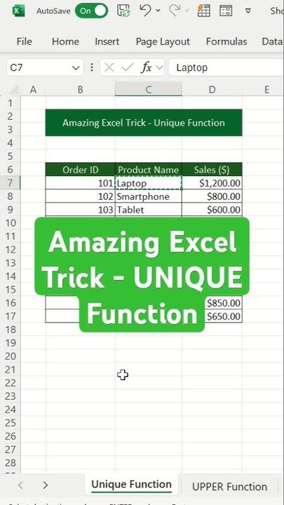 Amazing Excel Trick - UNIQUE function 📍📍 | #excel #exceltips #exceltricks #shorts @KTAnalytics ...