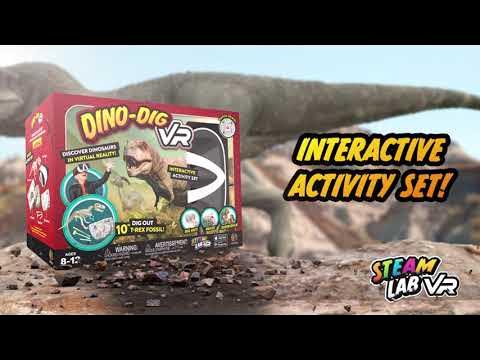 Dino-Dig VR - Kids Virtual Reality Dinosaur Activity Set includes 40pg ...