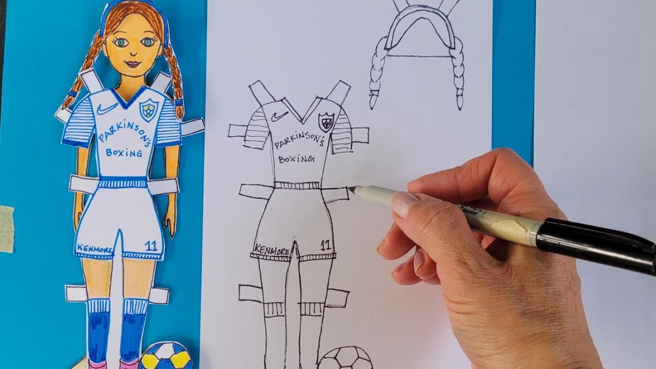 How to draw a soccer uniform for a paper doll @artmakeslifemeri - YouTube