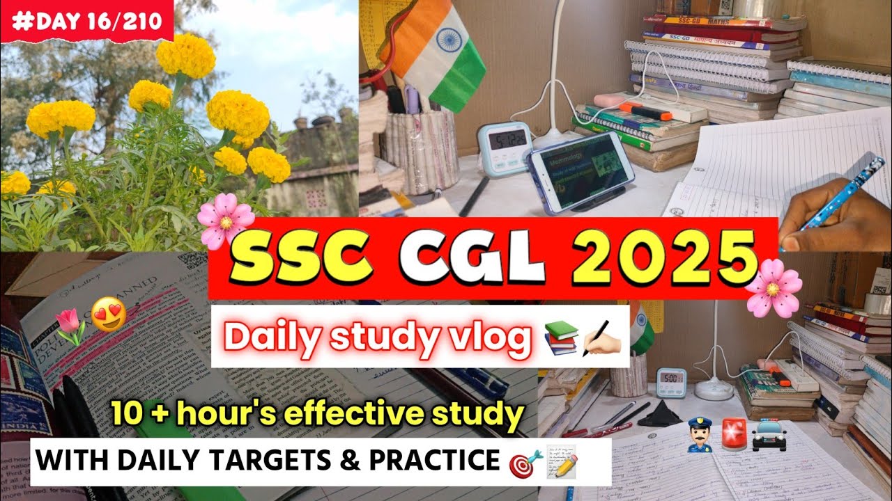 My 10+ hours daily study routine for SSC CGL 2025🎯📚 5AM-9PM continuous ...