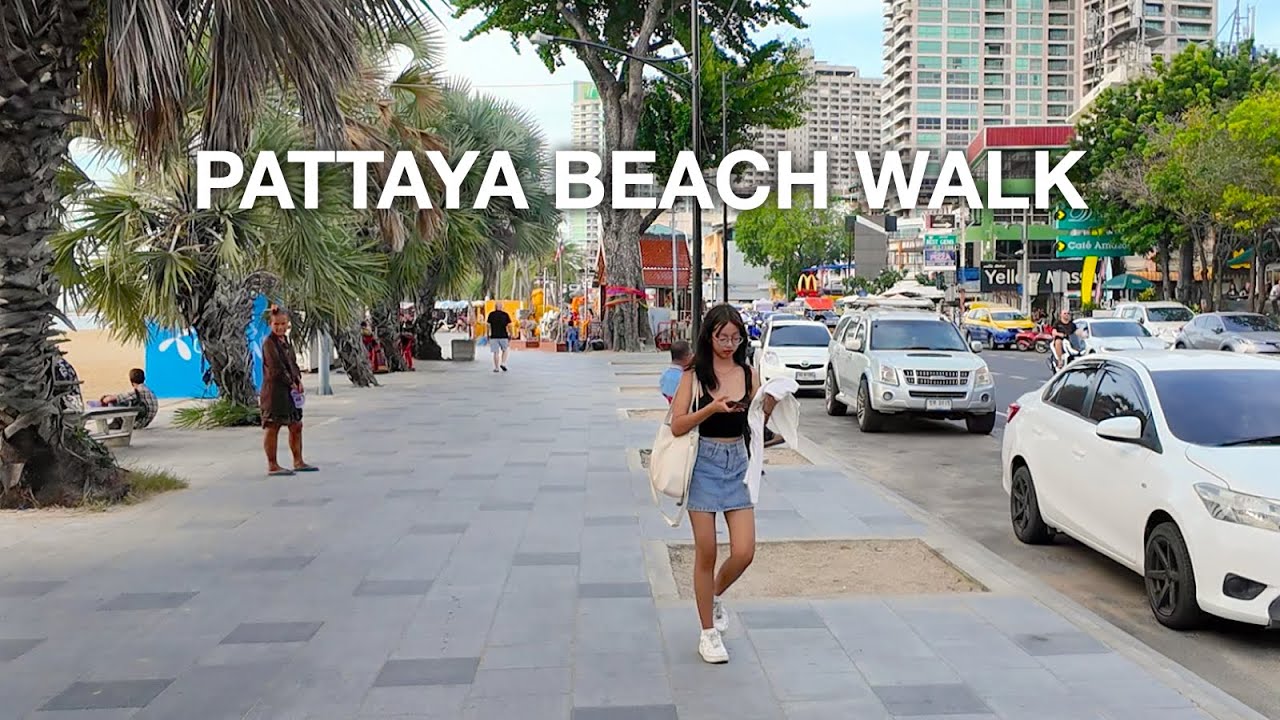 HOT Summer Pattaya Beach Walk (Thailand Walking Tour) in Ultra HD - YouTube