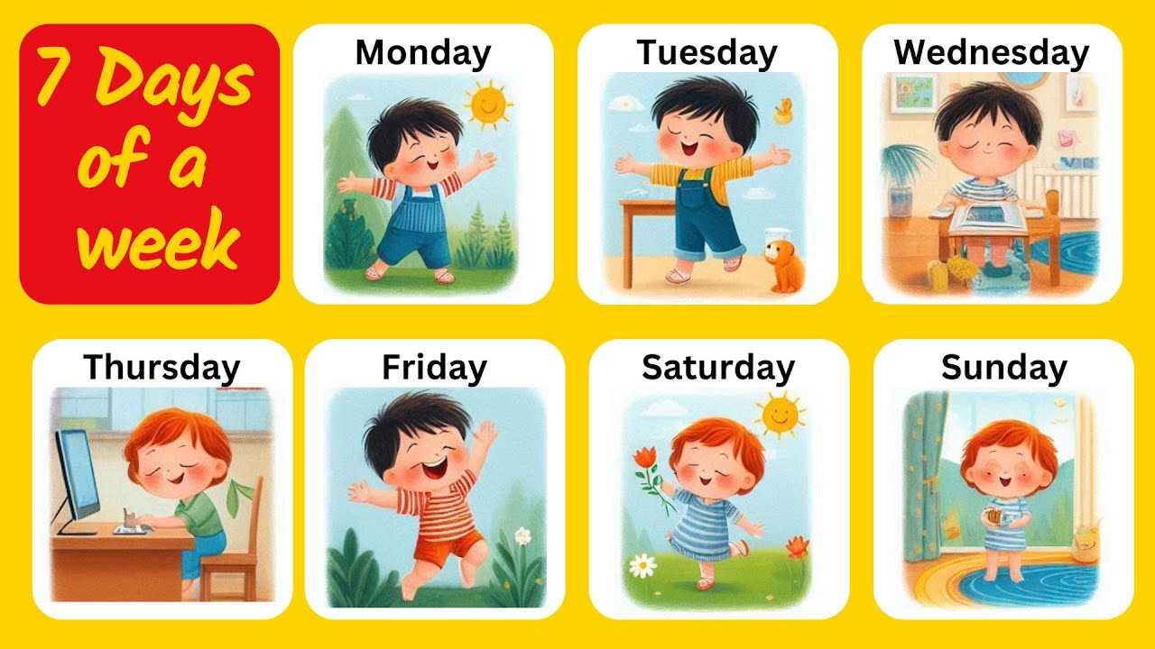 7 Days of the Week | Kids Song | Weekdays | Kindergarten | Pre school ...