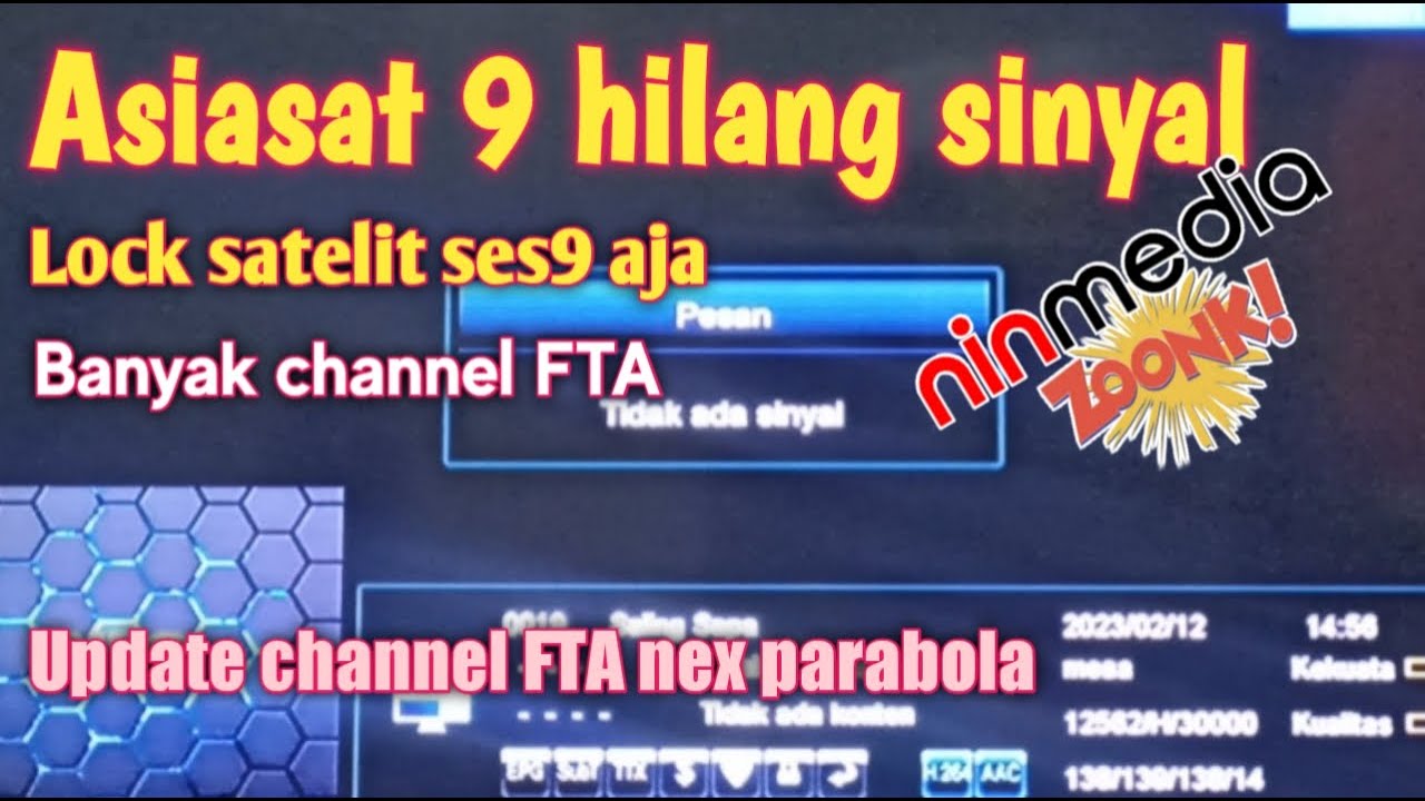 Asiasat 9 hilang sinyal, lock satelit ses 9,banyak channel FTA || Update channel FTA Nex ...