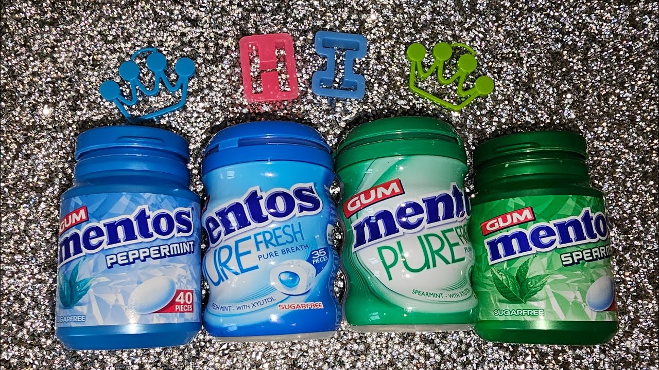 ASMR Shiny - Unpacking New Sweets - Different MENTOS GUM #respect # ...