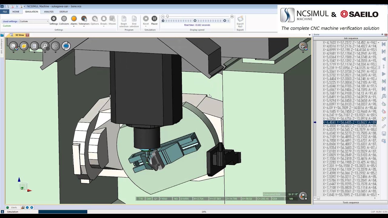 Cimatron NCSIMUL artifical bone video 3 (CAM+Simulation+Machining) - YouTube