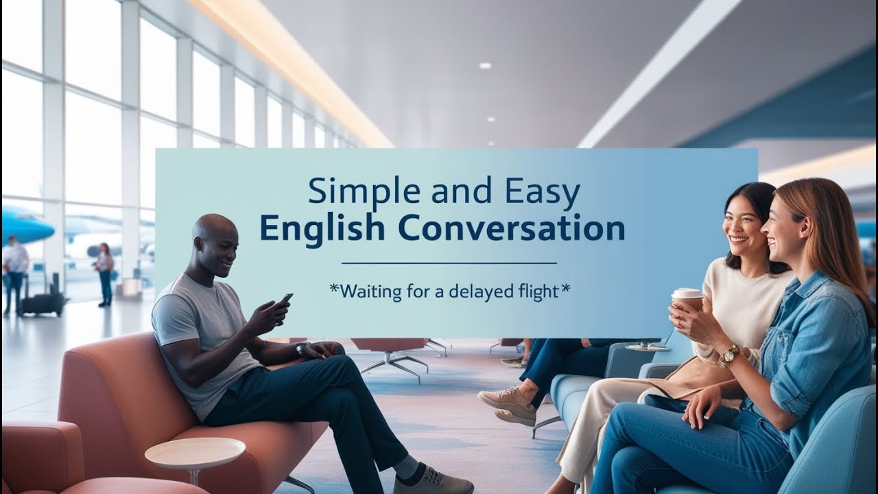 Simple and Easy English Conversation | Waiting for a Delayed Flight ...