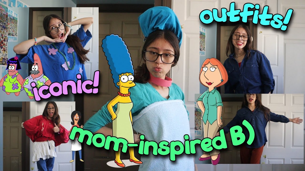 I USED MY MOMS CLOTHES TO DRESS LIKE CARTOON MOMS! (very awesome fits ...