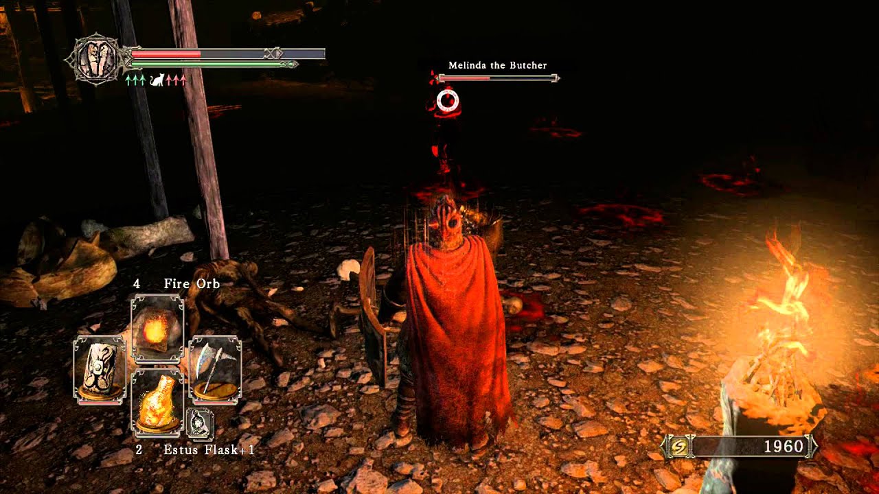 Dark Souls II - How to Kill Melinda the Butcher (In the Gutter) - YouTube