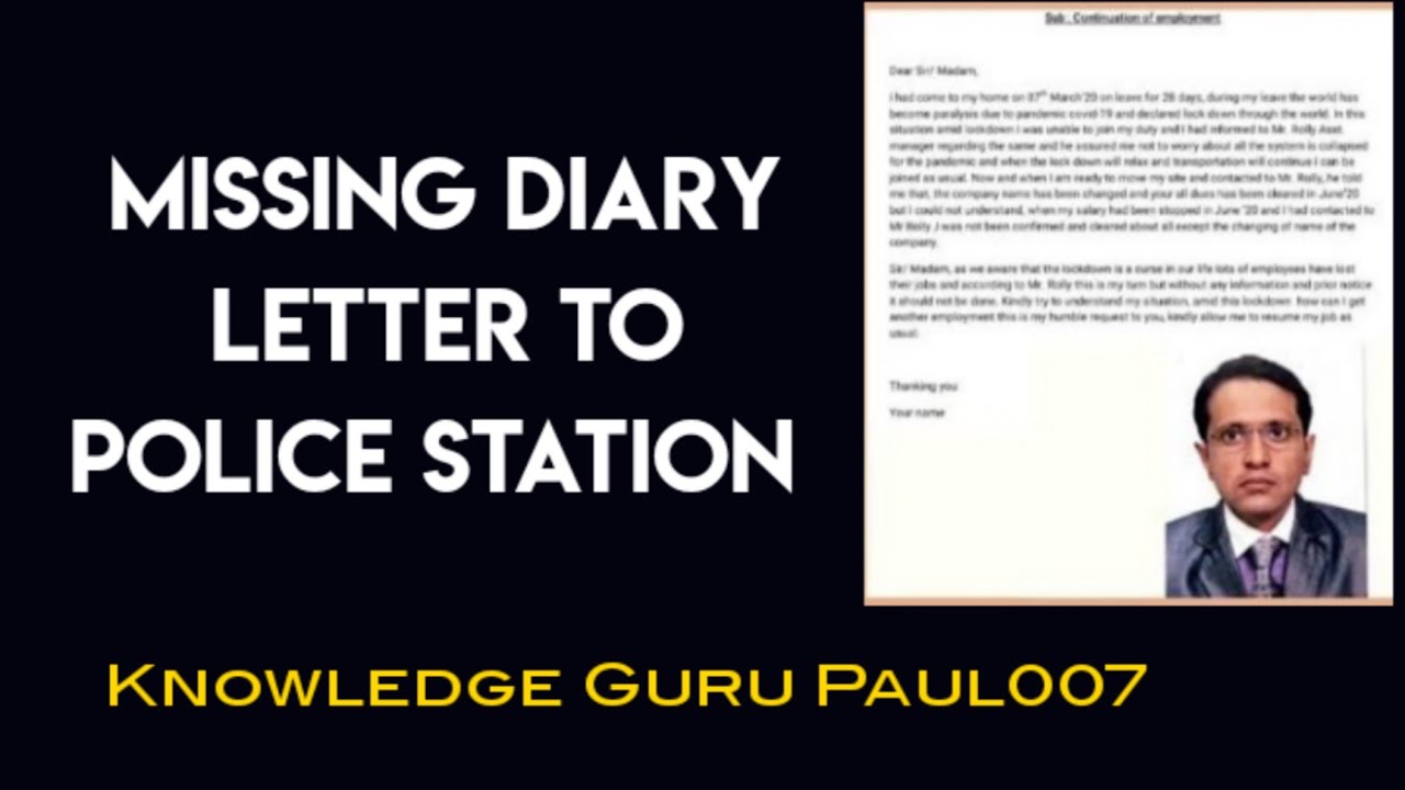 Missing Diary I How to write diary I Missing diary letter to police ...