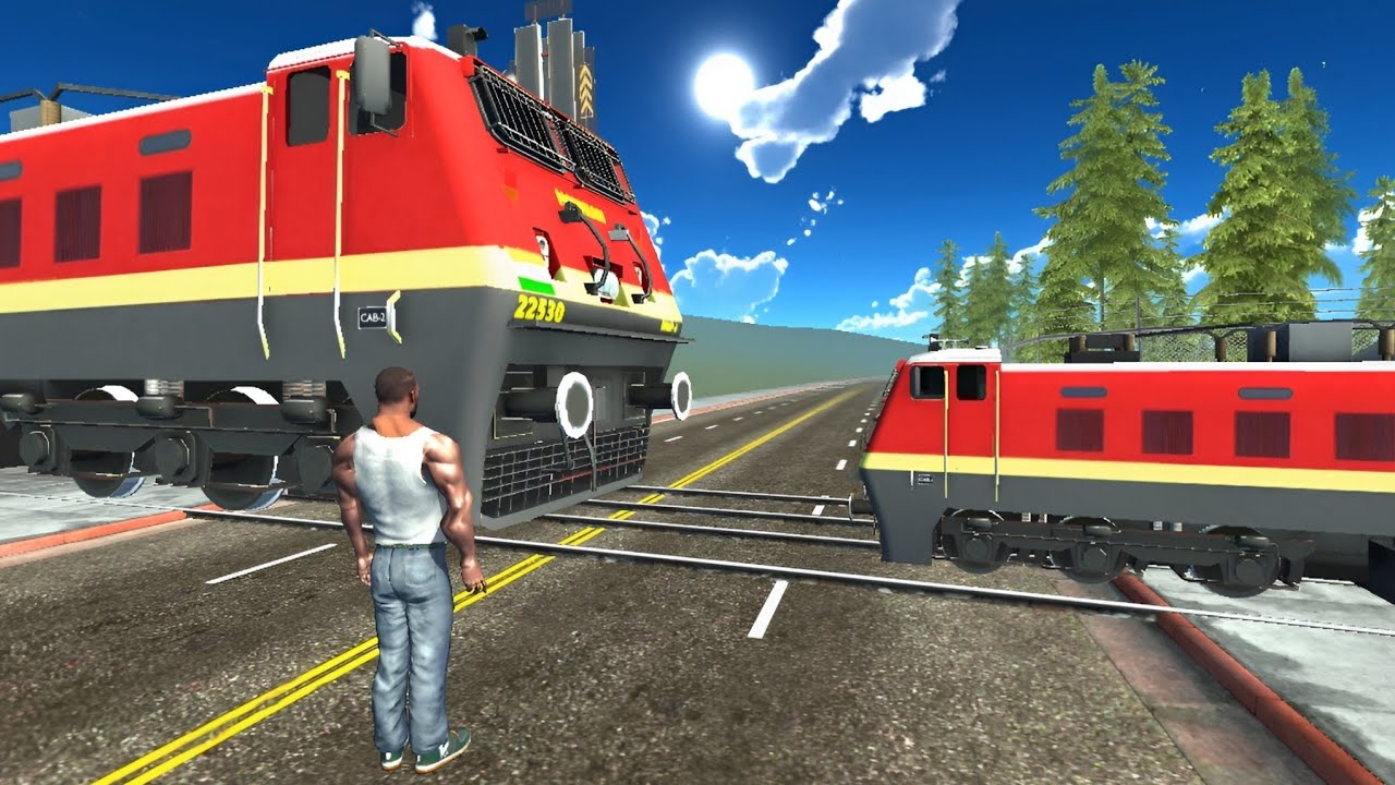 Big Giant Train vs Small Train in Indian Bikes Driving 3d - YouTube