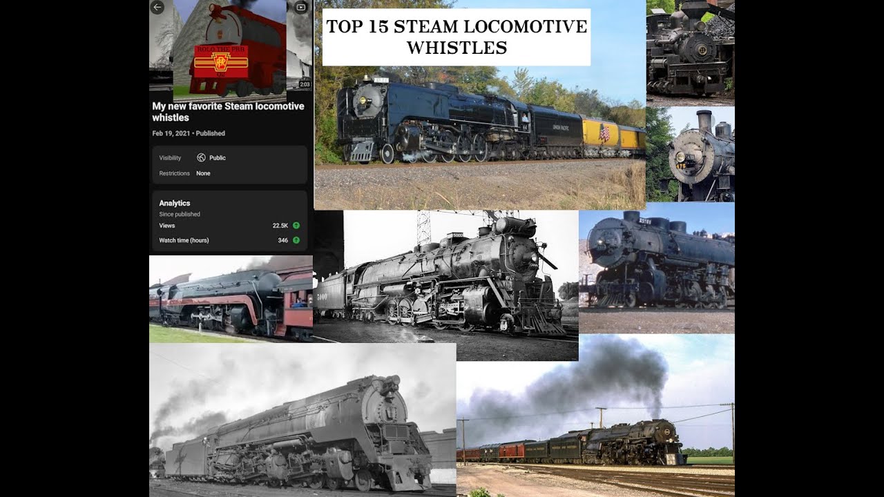 My top 15 steam locomotive whistles(Read description) - YouTube