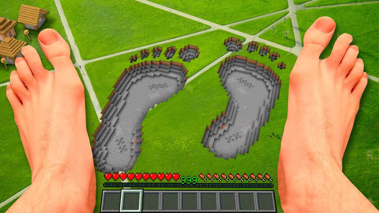 Minecraft in Real Life POV - GIANT FOOTPRINT SURVIVAL in Realistic ...