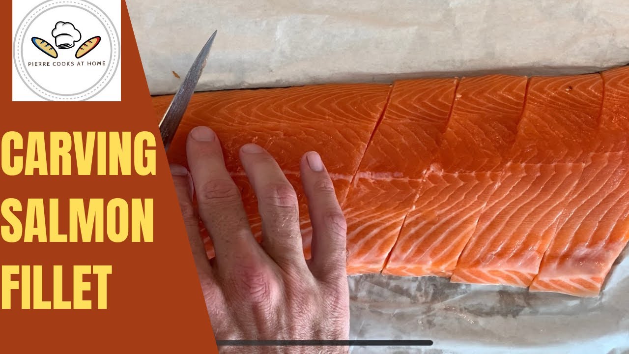 CARVING SALMON FILLET - 2 ways, portioning for oven roasting & heart ...