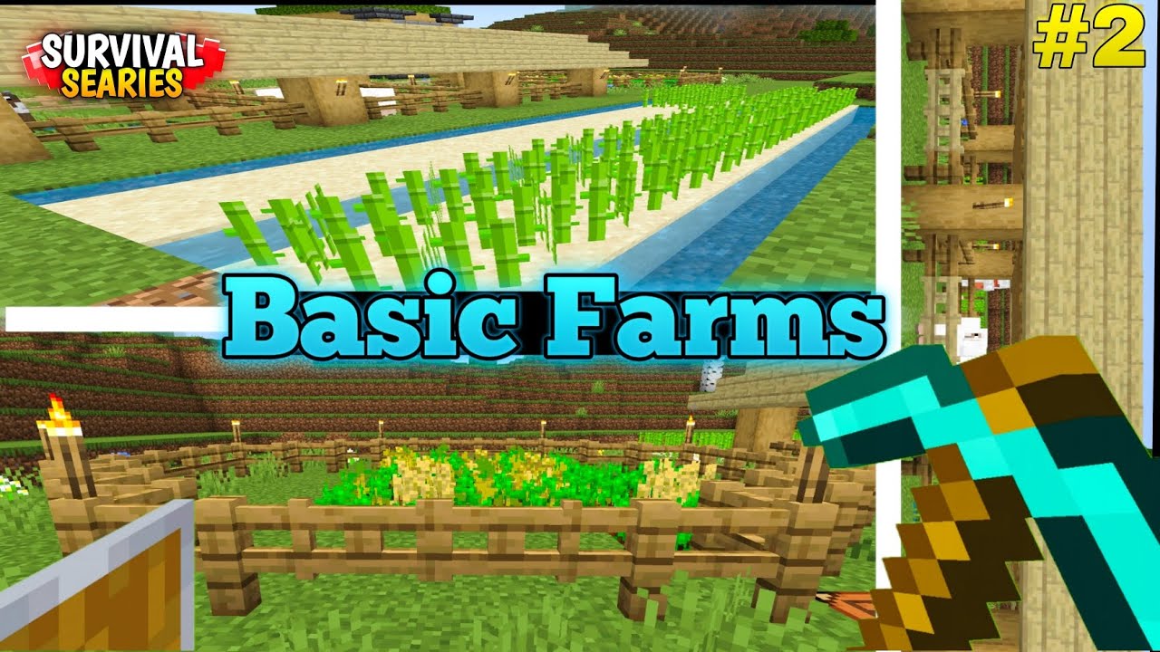 We Made Three Basic Farms ⚒️ || Duo Survival Series || Minecraft Pocket ...