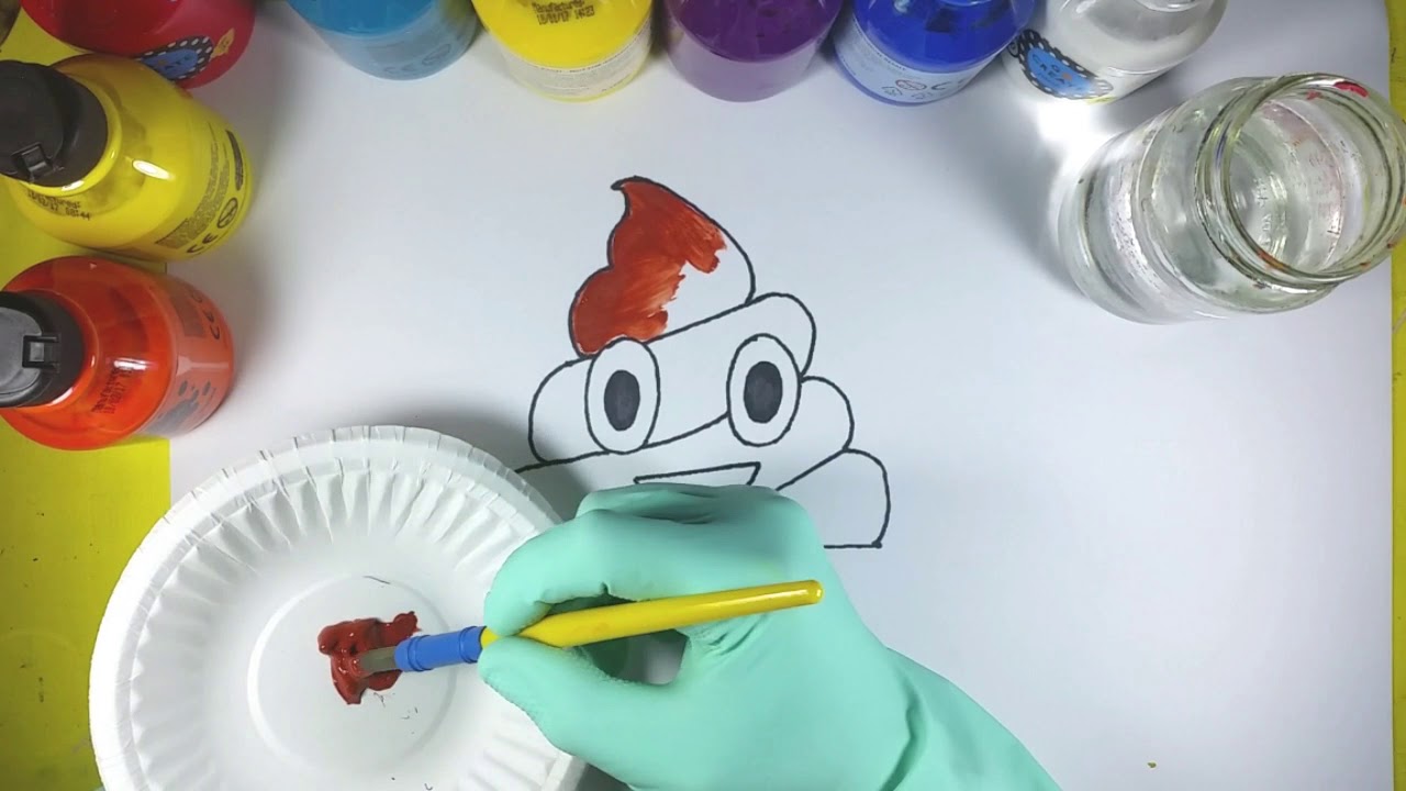 Easy learn to Draw a Poop emoji. Active Learning Art and coloring for ...