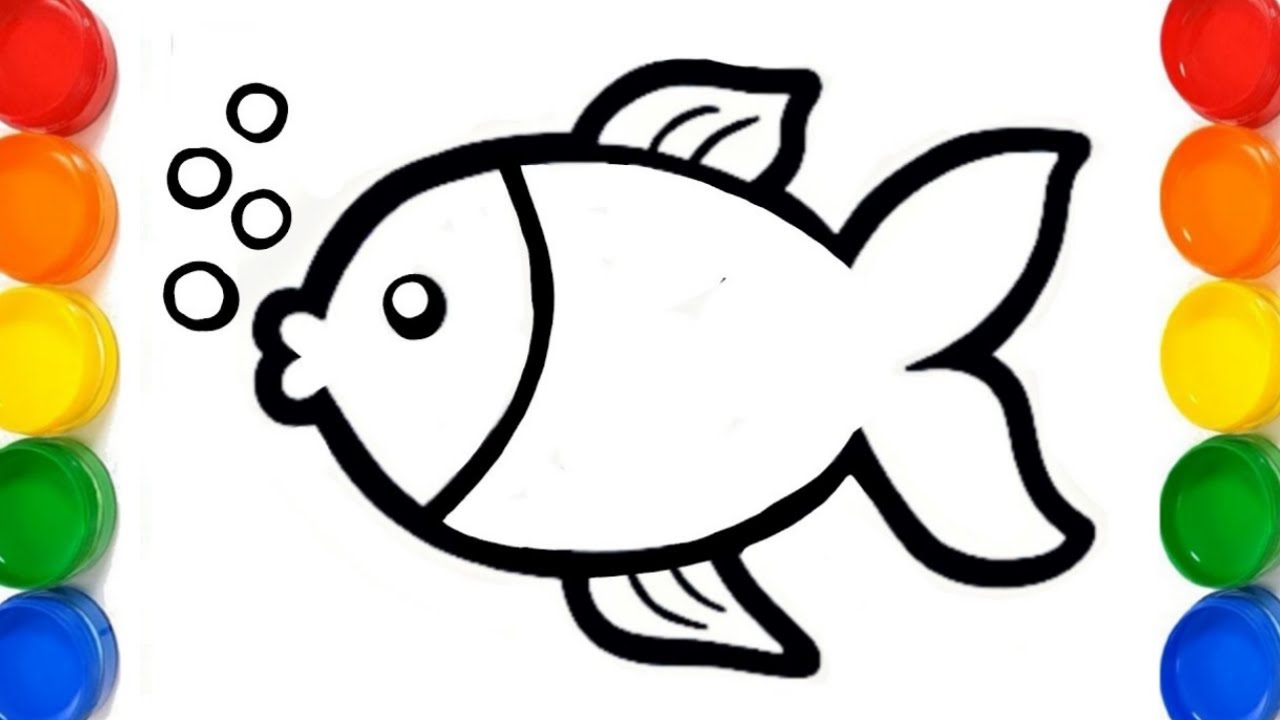 Beautiful Fish 🐟 drawing, painting, colouring for kids* How to draw ...