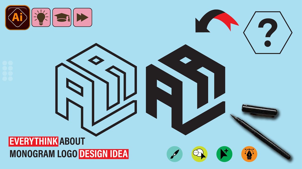 How To Make Any Custom Letters Logo Template With 3D Cube Adobe ...