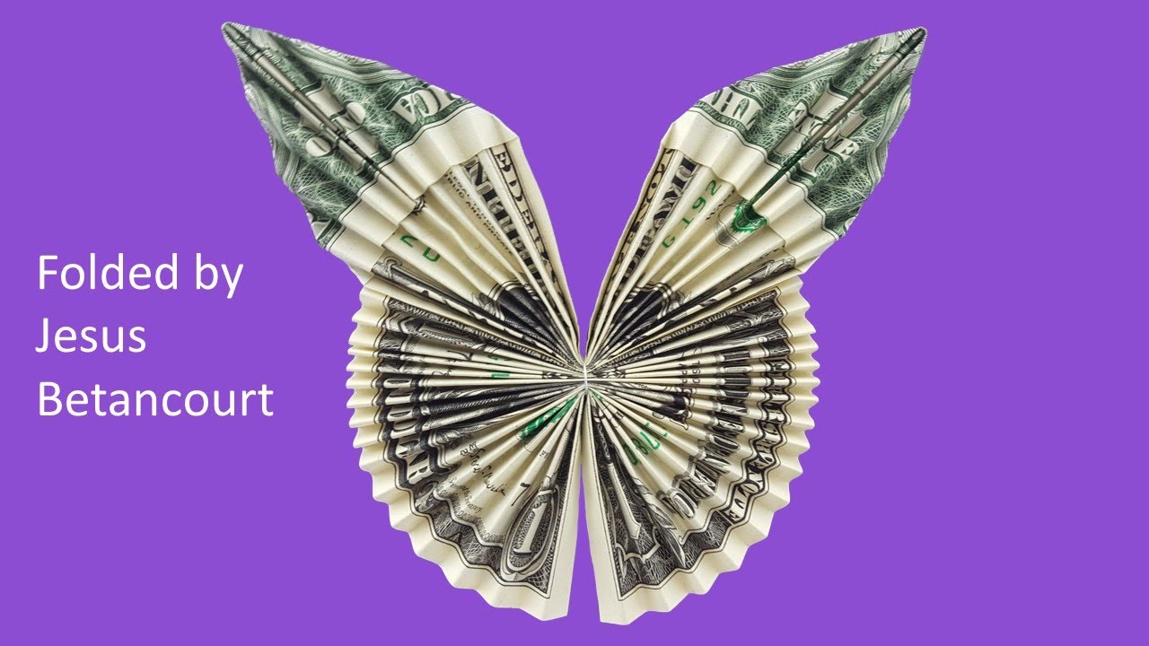 Beautiful Money Origami Butterfly " Instructions" - YouTube