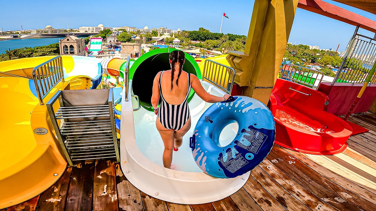 Waterslides at Pearls Kingdom Waterpark in Al Montazah Parks Sharjah ...