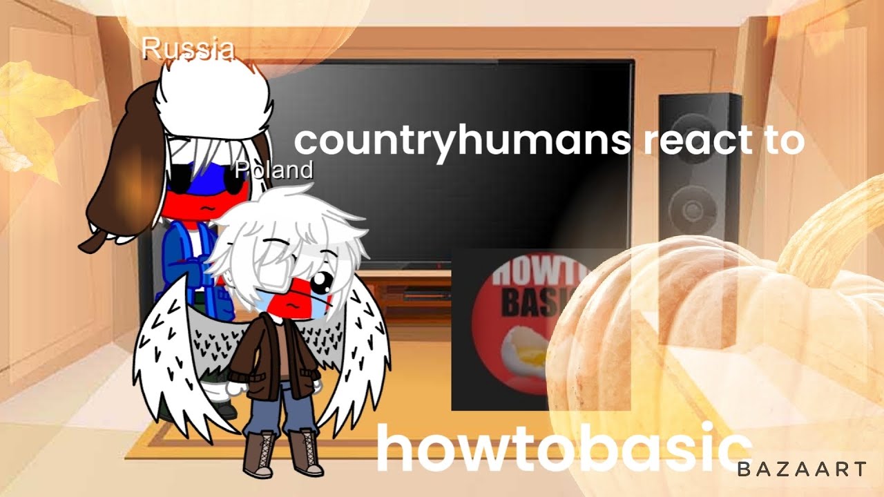 countryhumans react to howtobasic how to make an eggless cake - YouTube