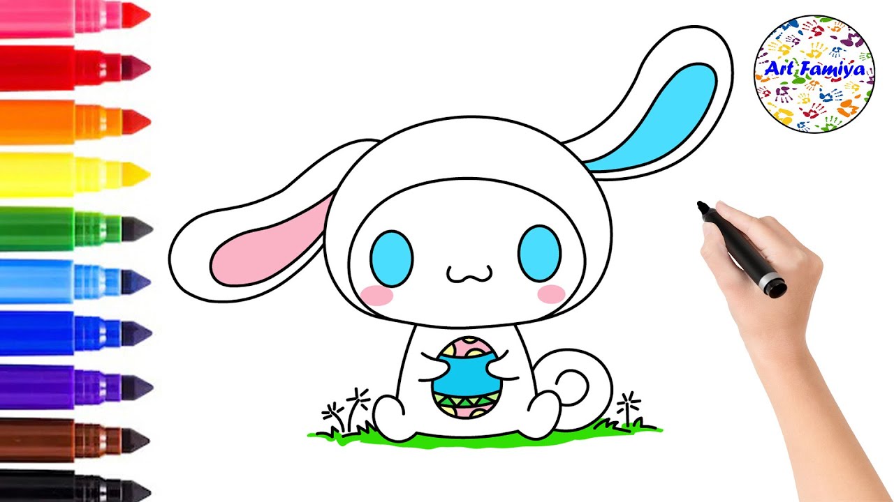 How to Draw Cinnamoroll Easter Bunny - Sanrio | Cinnamoroll Drawing ...