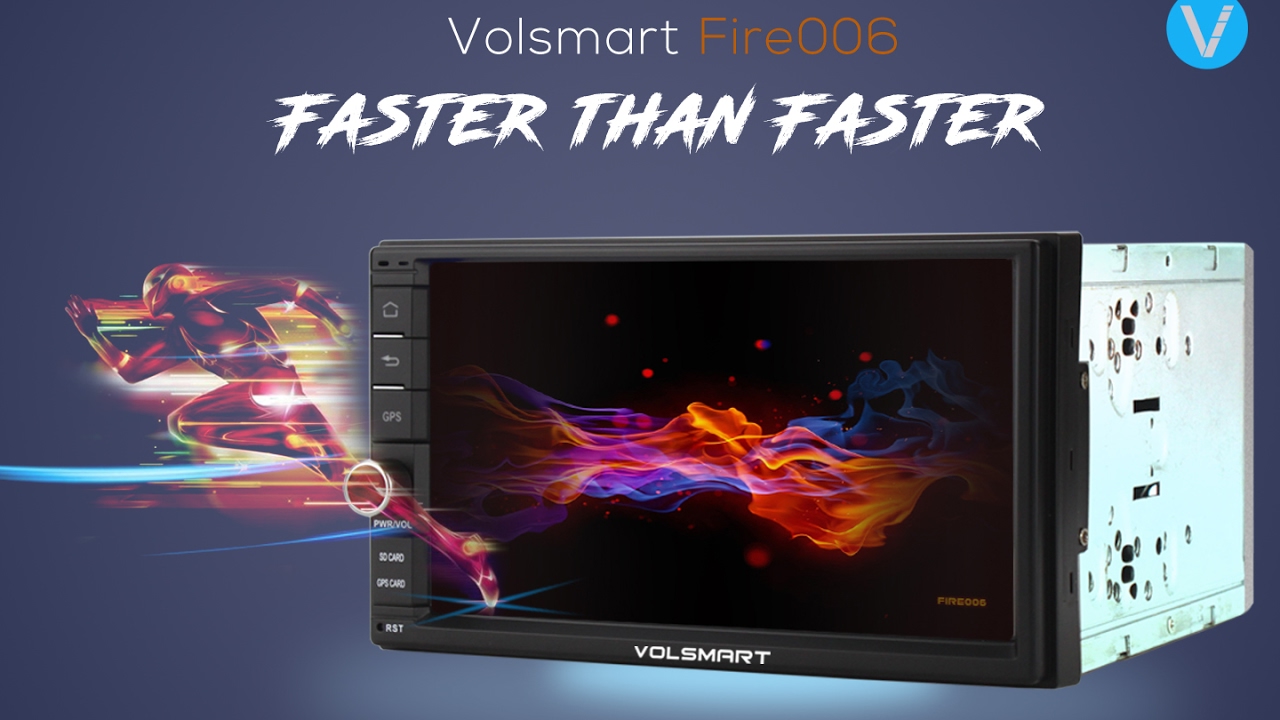 Volsmart Fire006 Android 6.0 Double Din Car Stereo GPS with 8 Cores 2GB RAM 32GB ROM support 4G ...