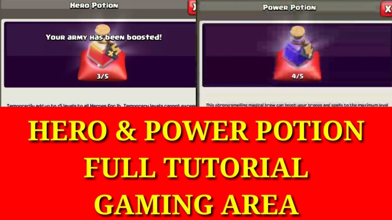 POWER POTION AND HERO POTION - CLASH OF CLANS | FULL TUTORIAL - YouTube