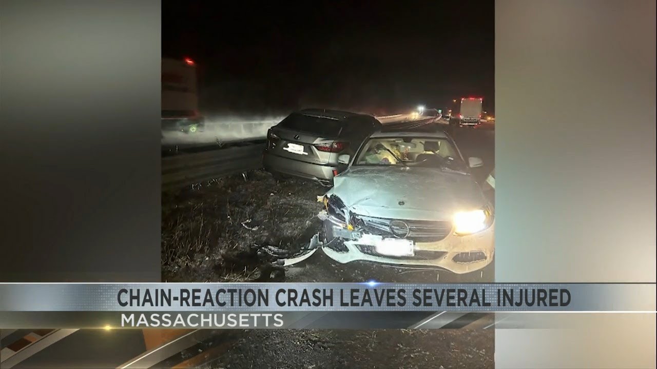 Chain-reaction crash leaves several injured - YouTube