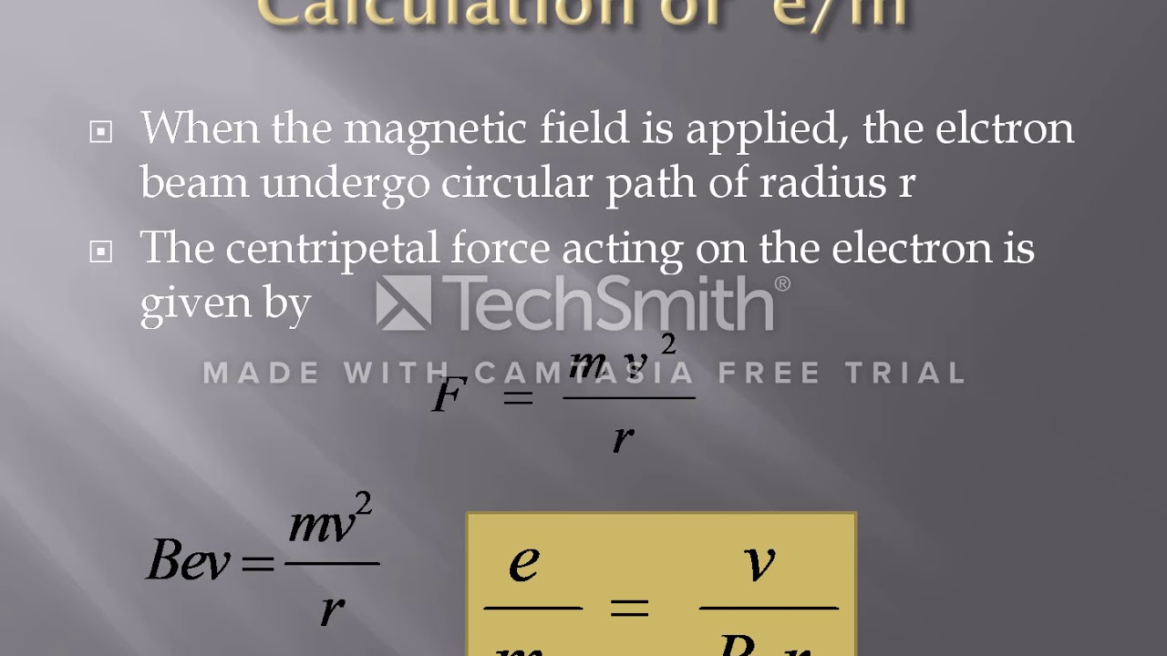 Determination of e/m by Thomson's method - YouTube