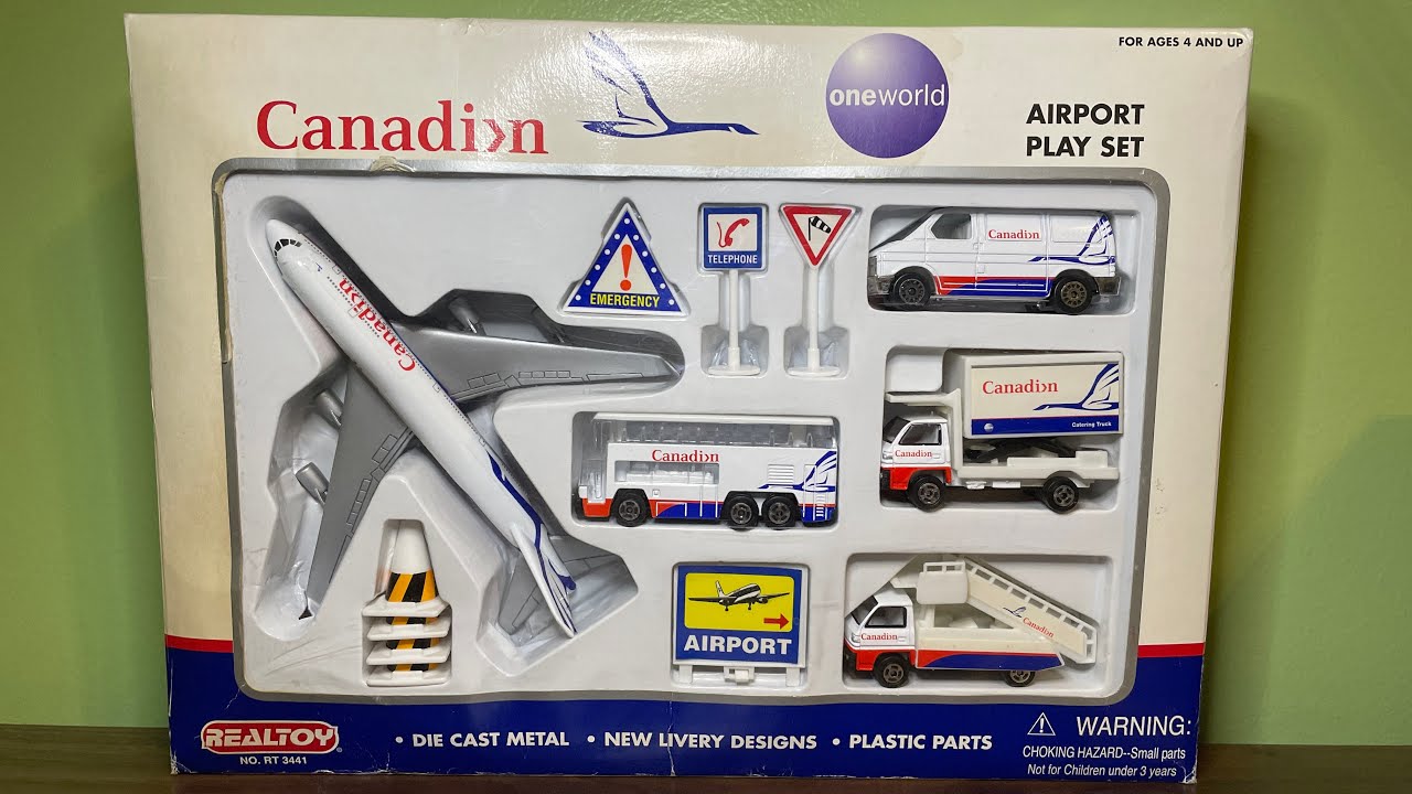 *RARE* Daron Realtoy Canadian Airlines 747 Airport Playset Review - YouTube