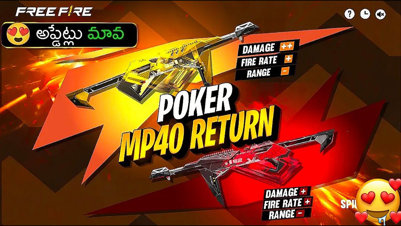 🔥Poker MP40 Return Free Fire 🤯 | Free Fire new event | ff new event ...