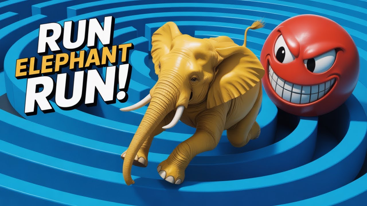 Elephant zombie vs monster Pacman escape from maze - YouTube