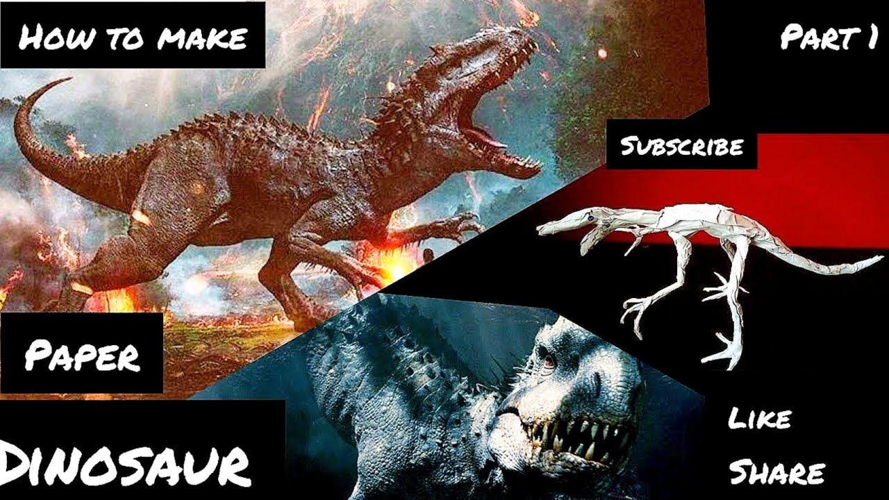 how to make Dinosaur (indominus Rex) from paper Jurassic world movie 🍿🎥 ...