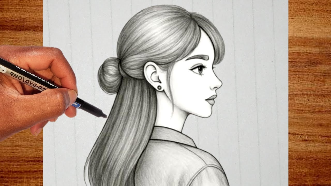 Beautiful Lady Drawing Step By Step 😍 | Easy Drawing Step By Step ...