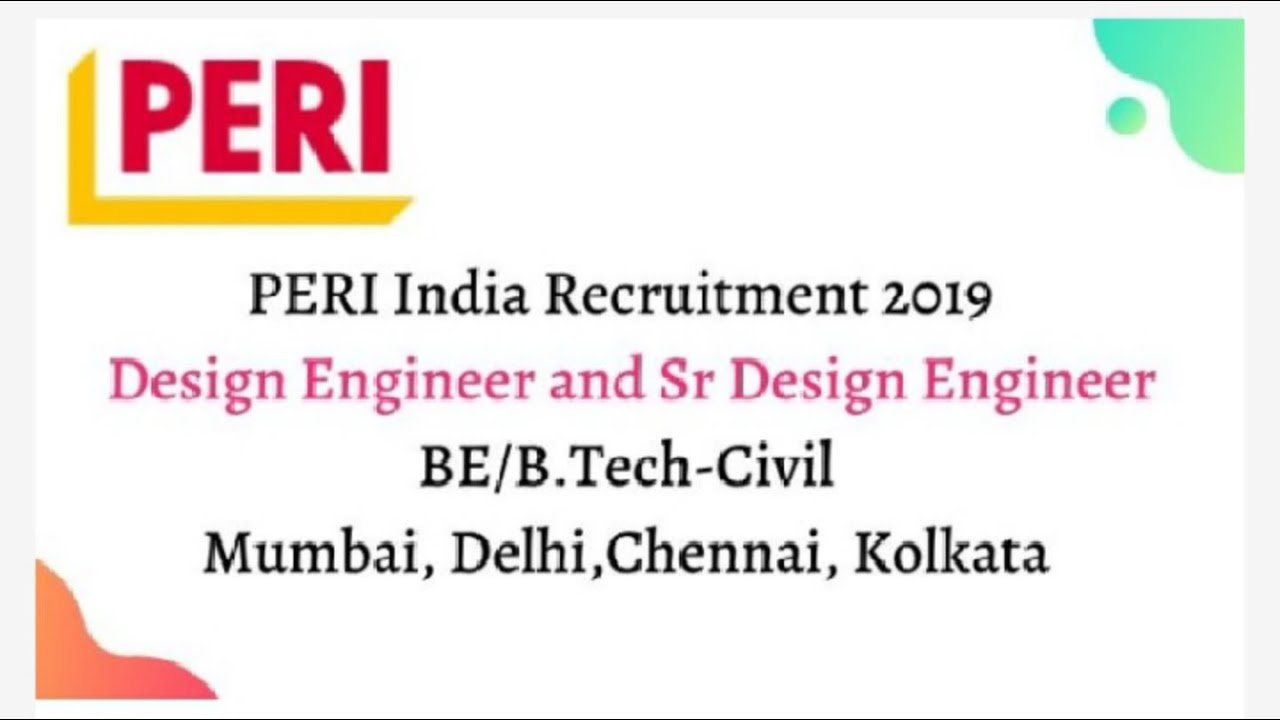 PERI मे आई बहुत सारी vacancy civil engineer ki apply now - YouTube