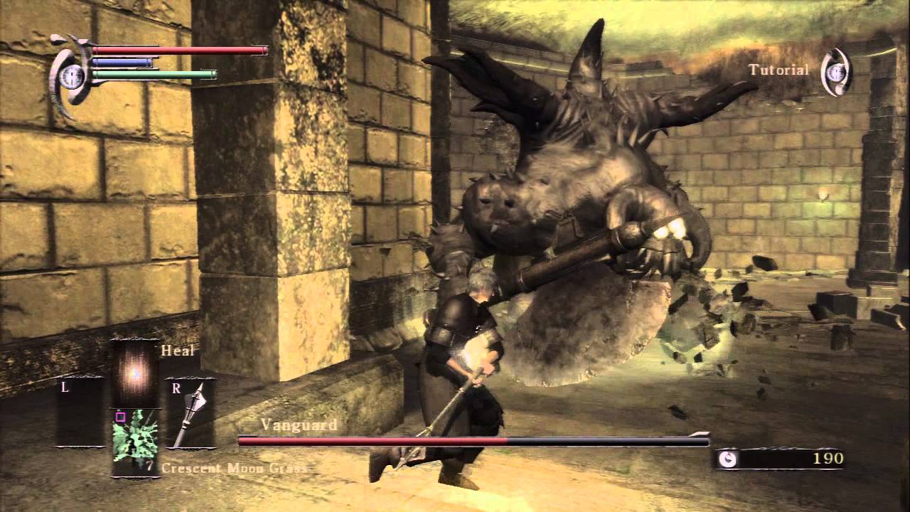 Demon's Souls - How to kill Vanguard boss in the tutorial - YouTube