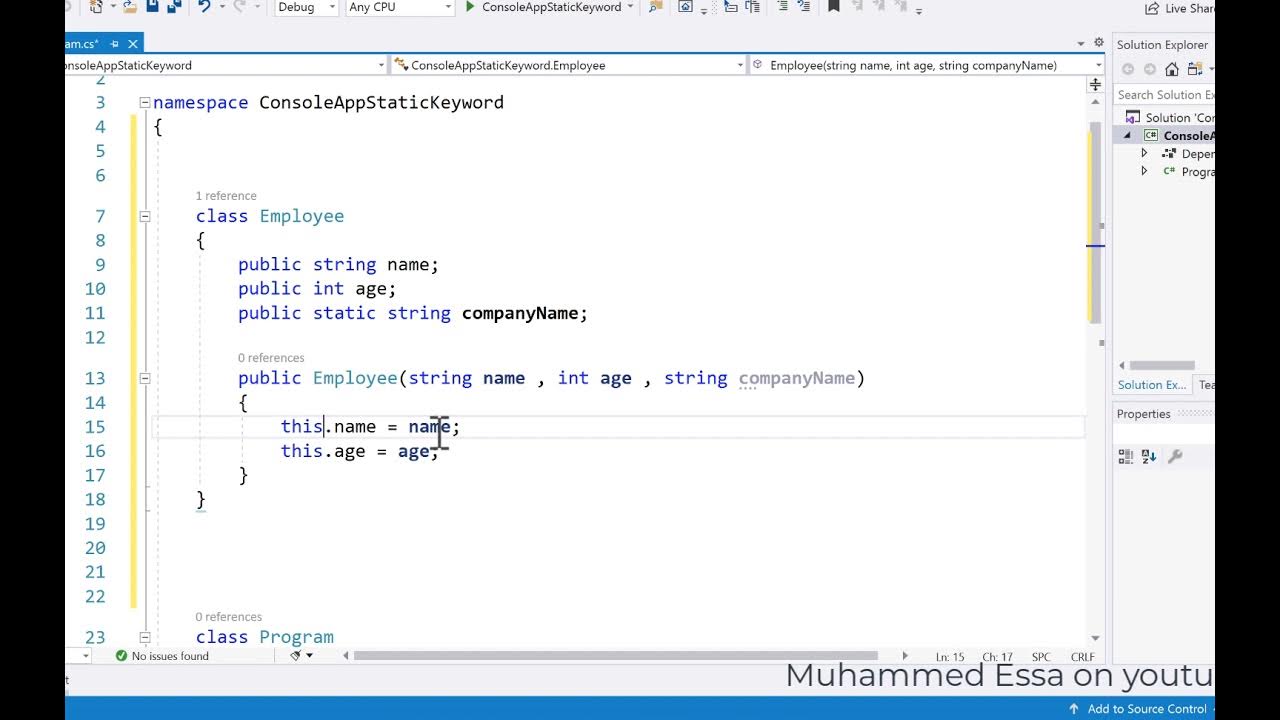 43 C# C Sharp OOP Static keyword - YouTube
